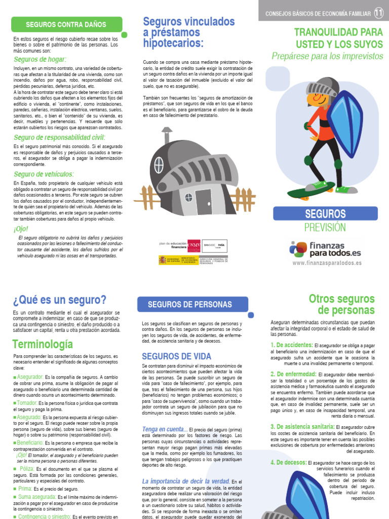 Triptico Sobre Seguros, Importante | PDF | Seguro | Seguro de vida