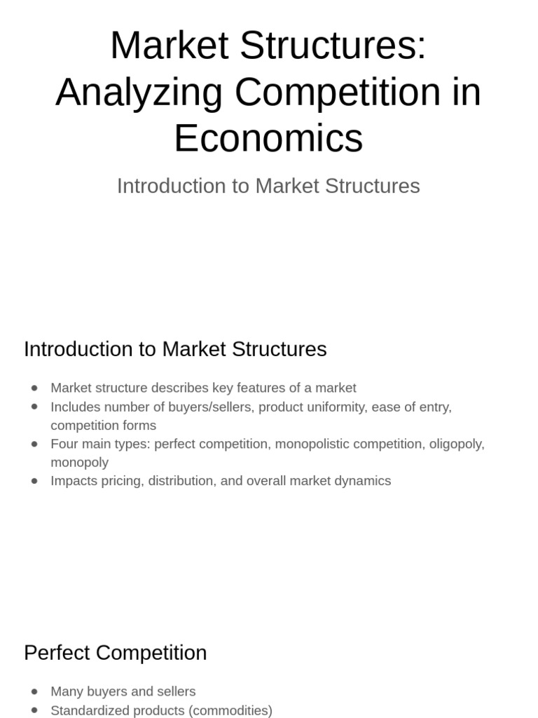 Market Structures - Analyzing Competition in Economics | PDF | Monopoly ...
