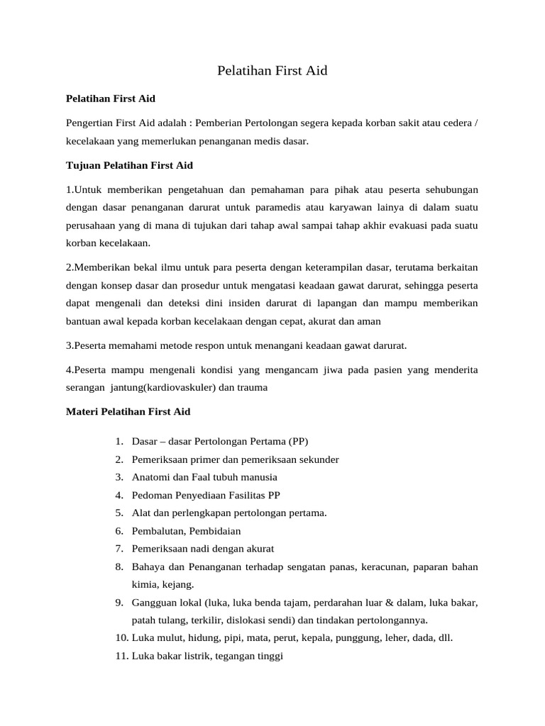 Pelatihan First Aid_DOC | PDF
