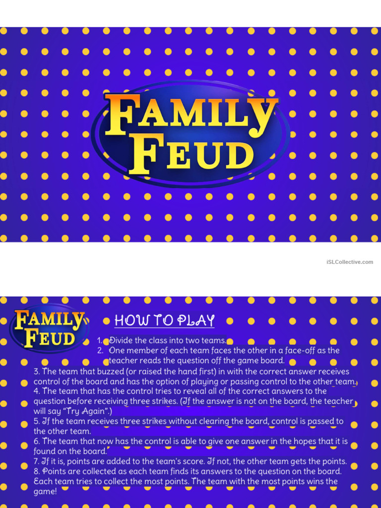 Family Feud Game | PDF
