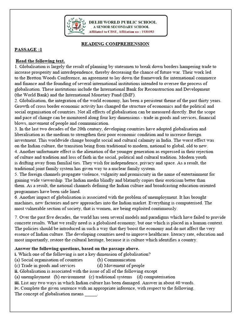 Reading Comprehensions - Xii | PDF