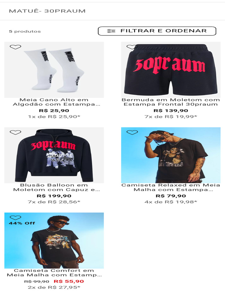 Matuê - 30PRAUM Confira Produtos e Ofertas Exclusivas - Renner - Renner ...