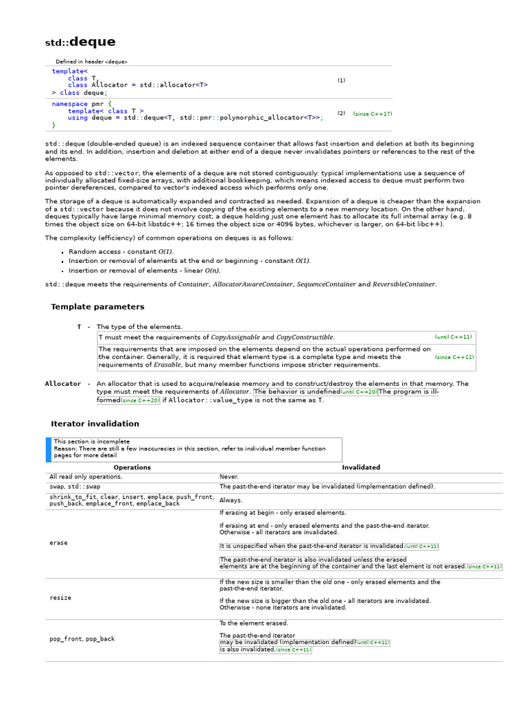 STD Deque | PDF