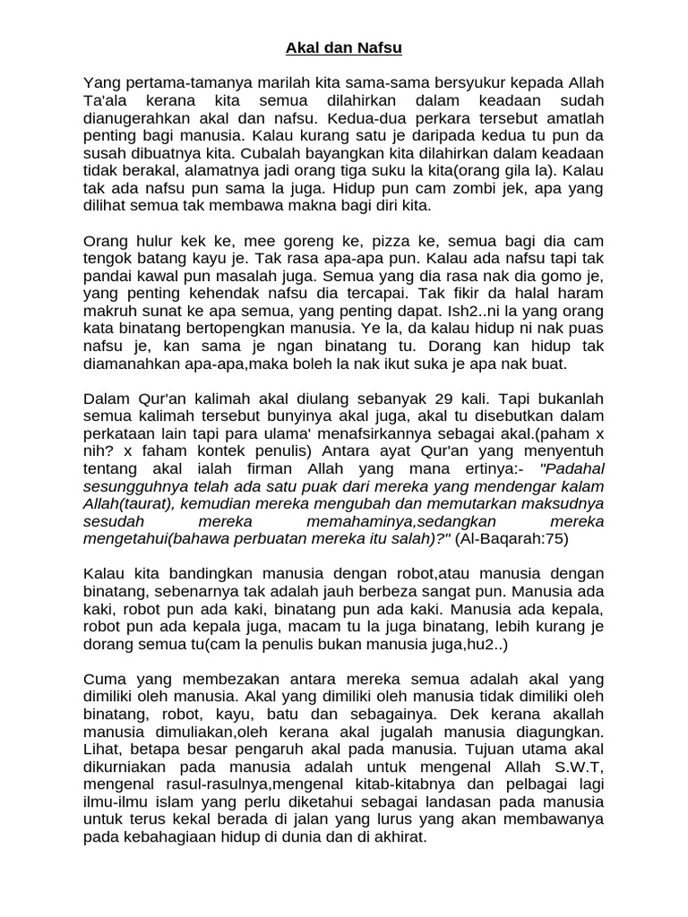 Akal Dan Nafsu Pdf