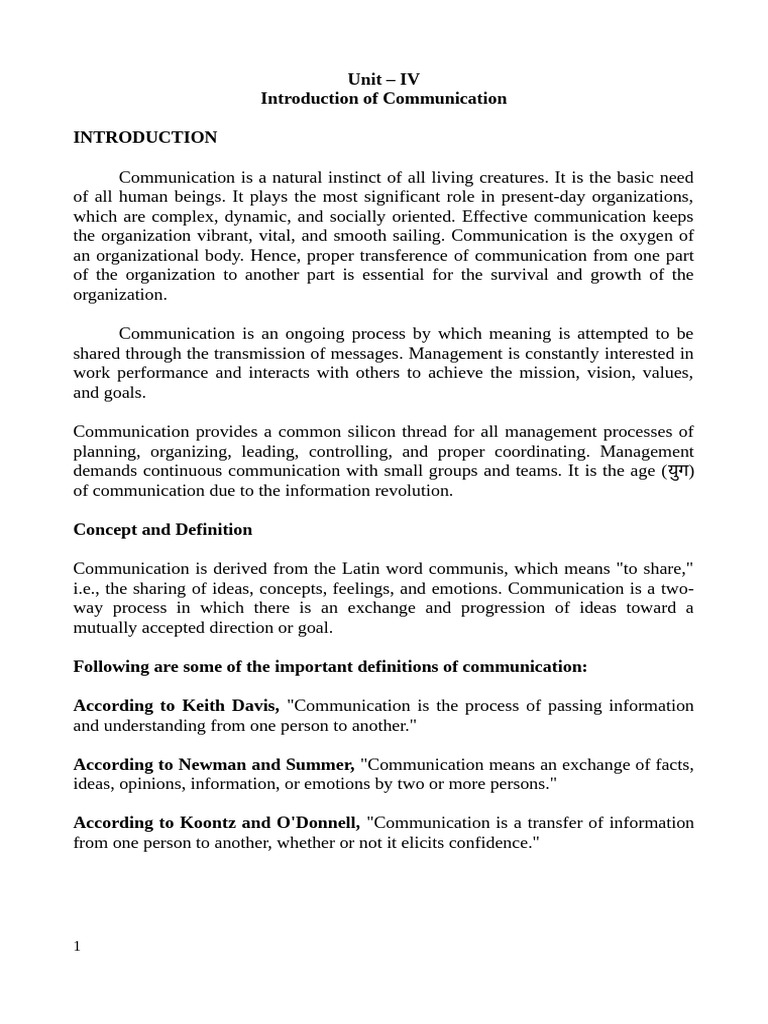 unit 4 communication | PDF