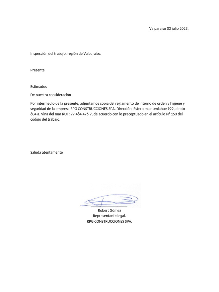 Carta Inspeccion Del Trabajo | PDF