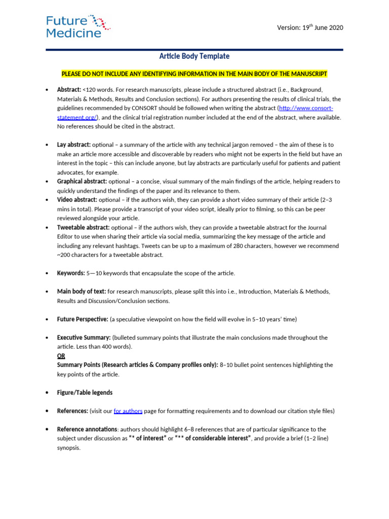 Article Body Template | PDF
