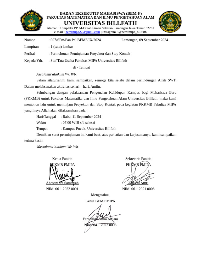 Peminjaman Proyektor Dan Stop Kontak | PDF