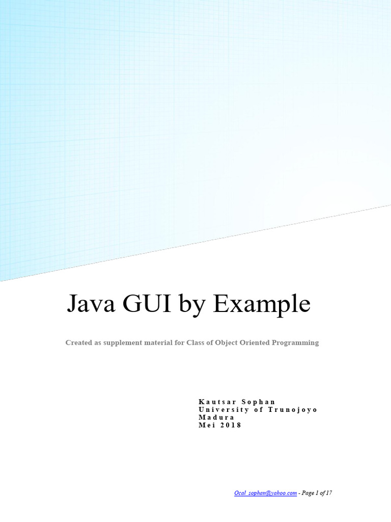 Tutorial GUI JAVA - Edit | PDF