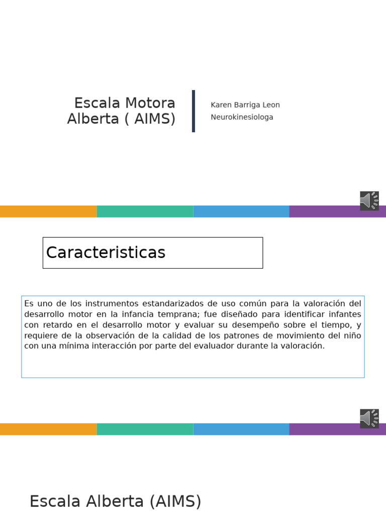 Escala Motora Alberta (AIMS) Audio | PDF