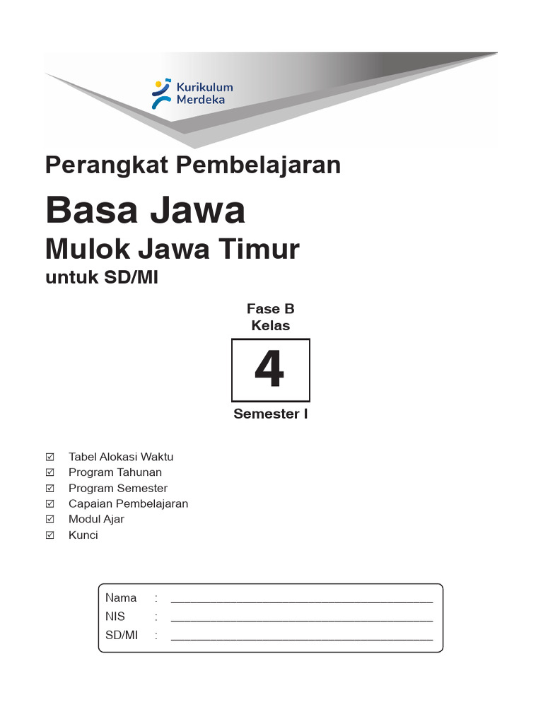 PB Basawa Jatim Kelas 4 Semester 1-Non | PDF