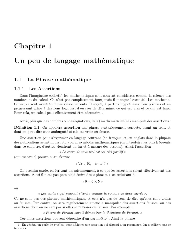 Langage Mathematique | PDF