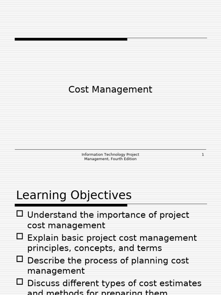 Cost Management | PDF