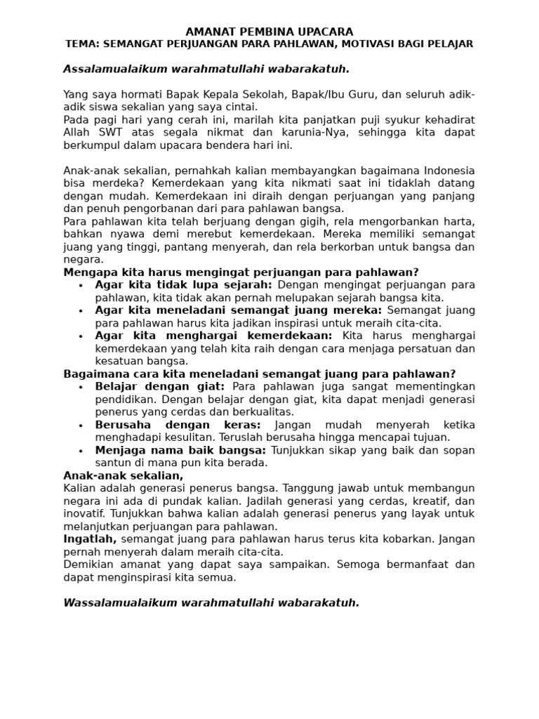 Perjuangan Para Pahlawan Motivasi Bagi Pelajar Pdf