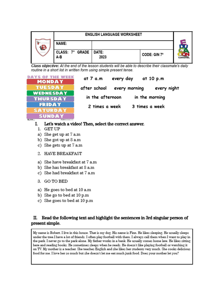 Worksheet 3 | PDF