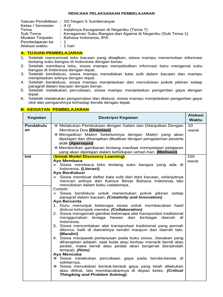 RENCANA PELAKSANAAN PEMBELAJARAN Herman | PDF
