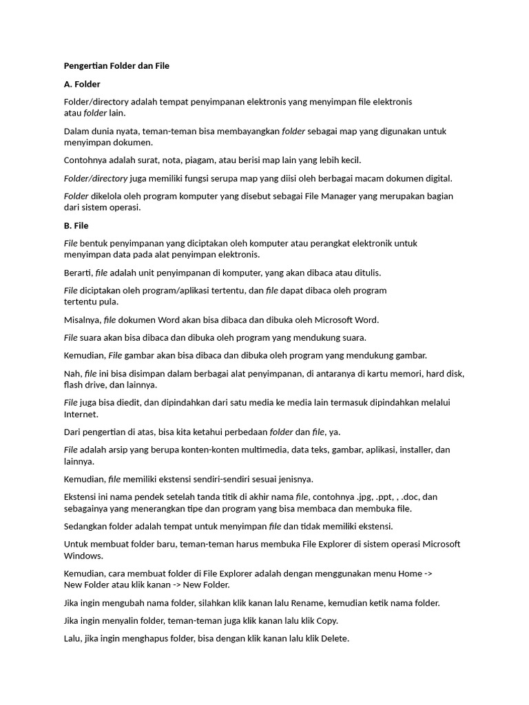 Pengertian Folder Dan File | PDF