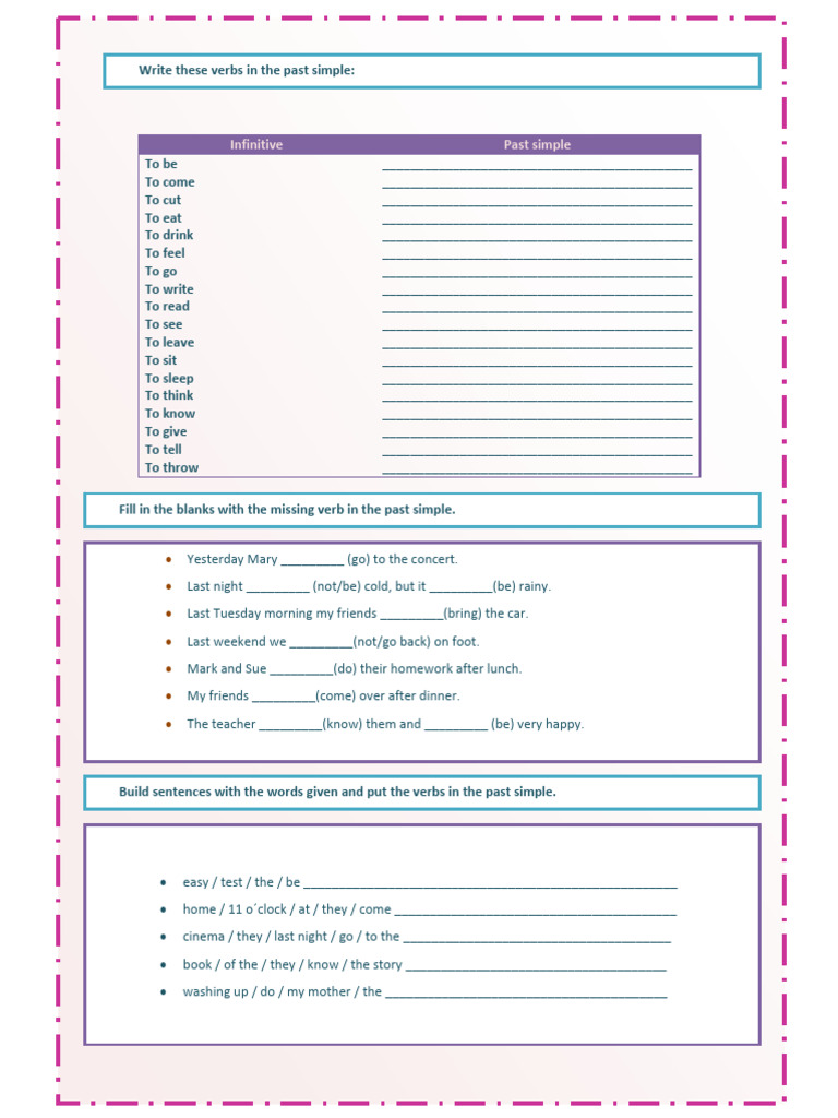 Verbs Ejercicios | PDF