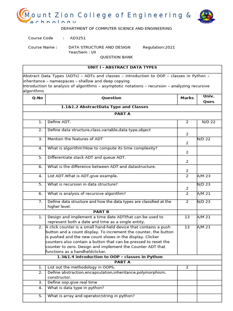 AIML Question Bank (1) - Key | PDF | Queue (Abstract Data Type) | Computing