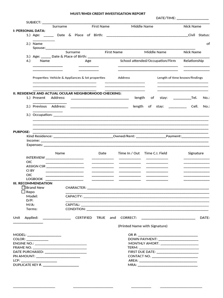 CIR Form | PDF