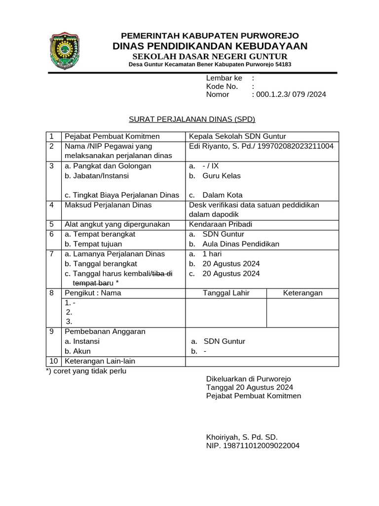 Format Sppd 23 -Edit | PDF