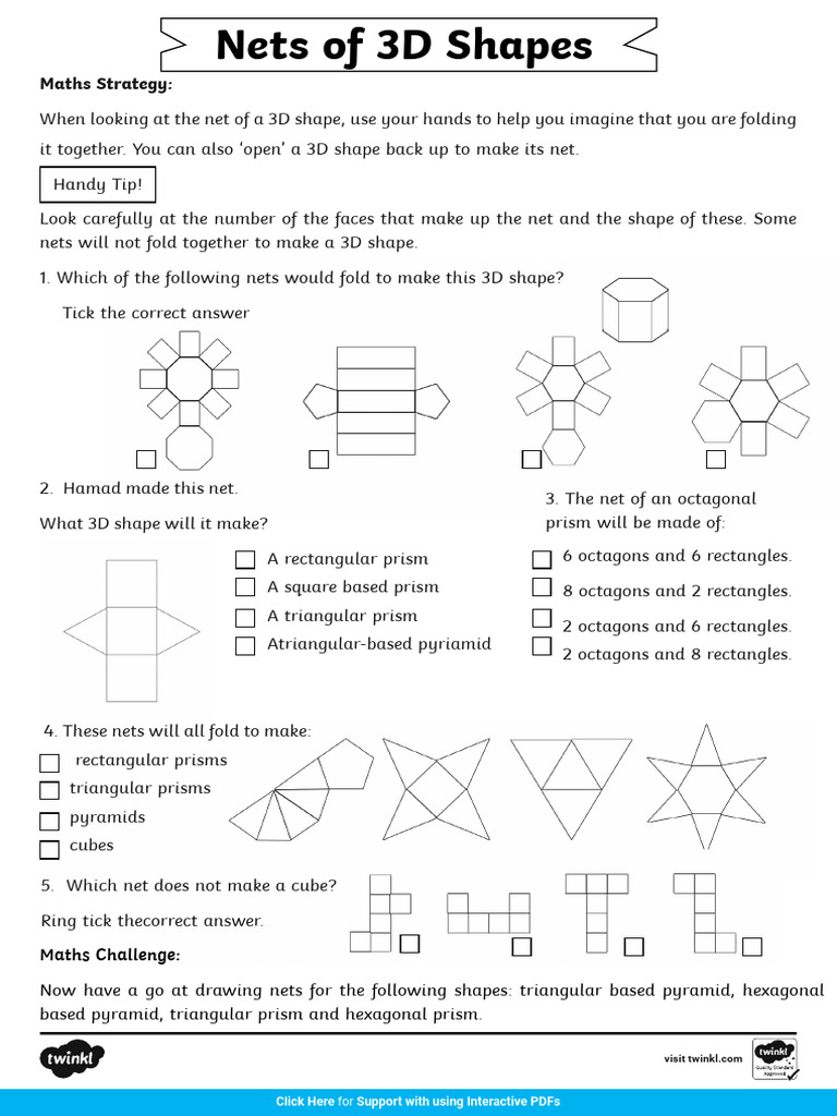 3D Shape-Nets-Worksheet - Ver - 2 | PDF