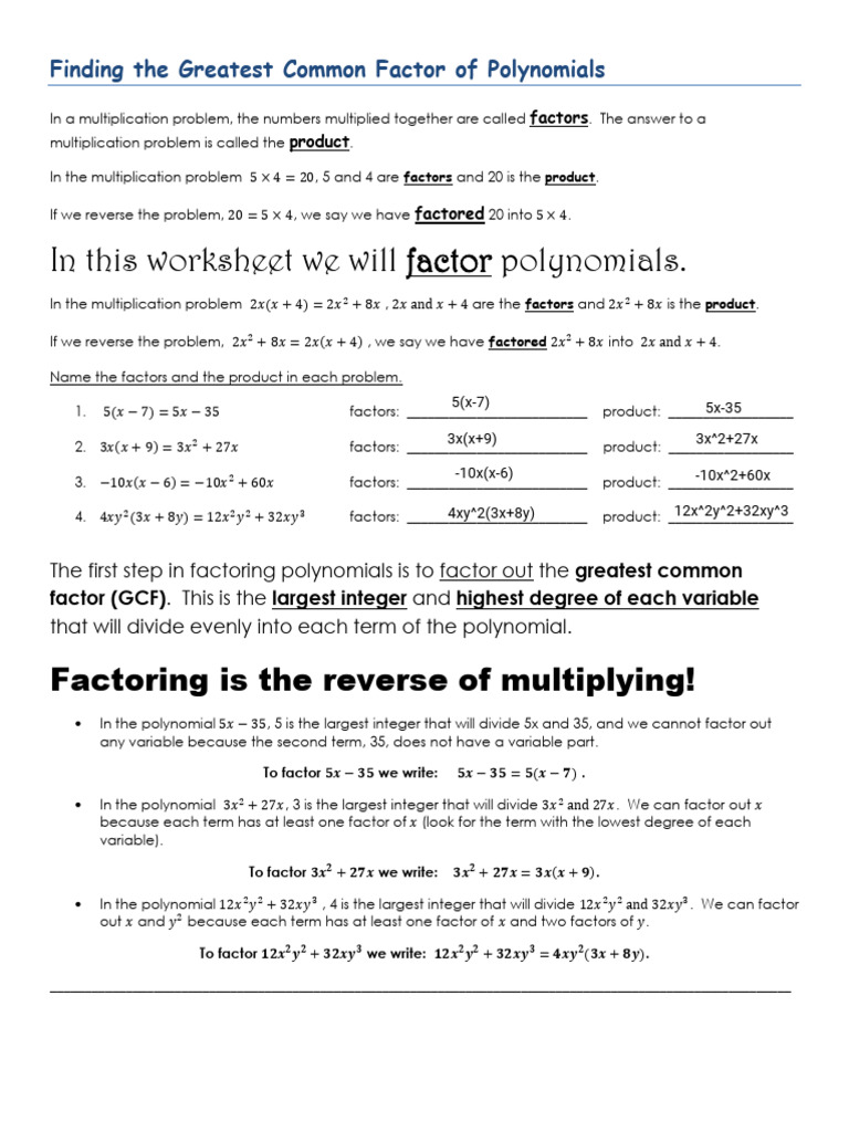 Nicole Romero - GCF Practice #1 | PDF