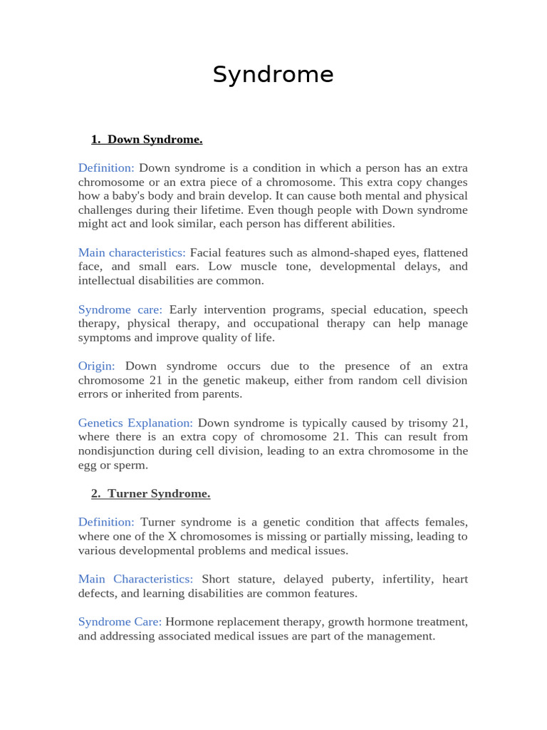 Syndrome | PDF