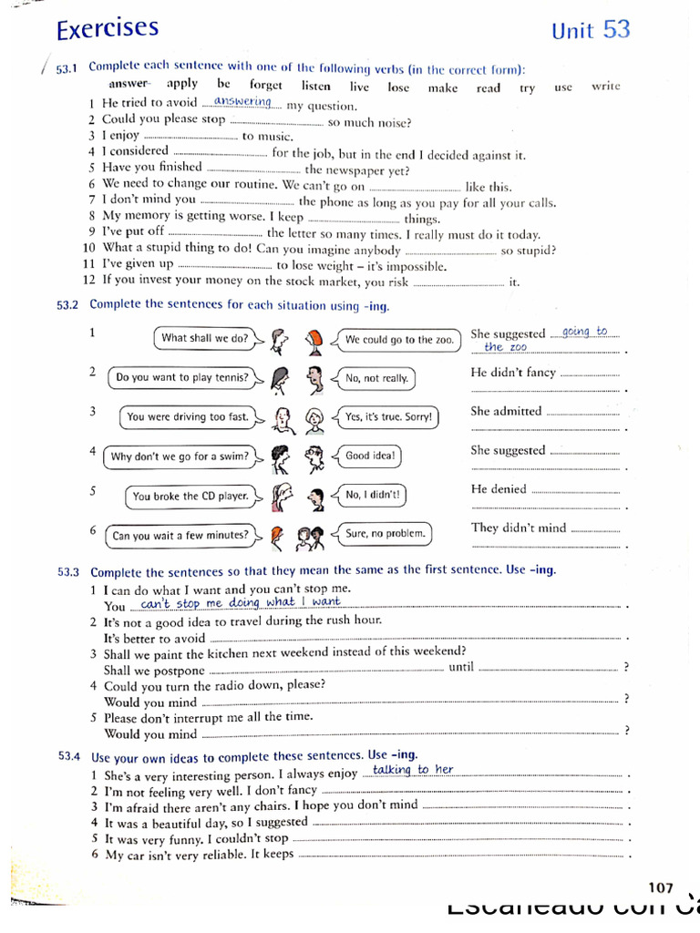 Verb Patterns Exercises | PDF