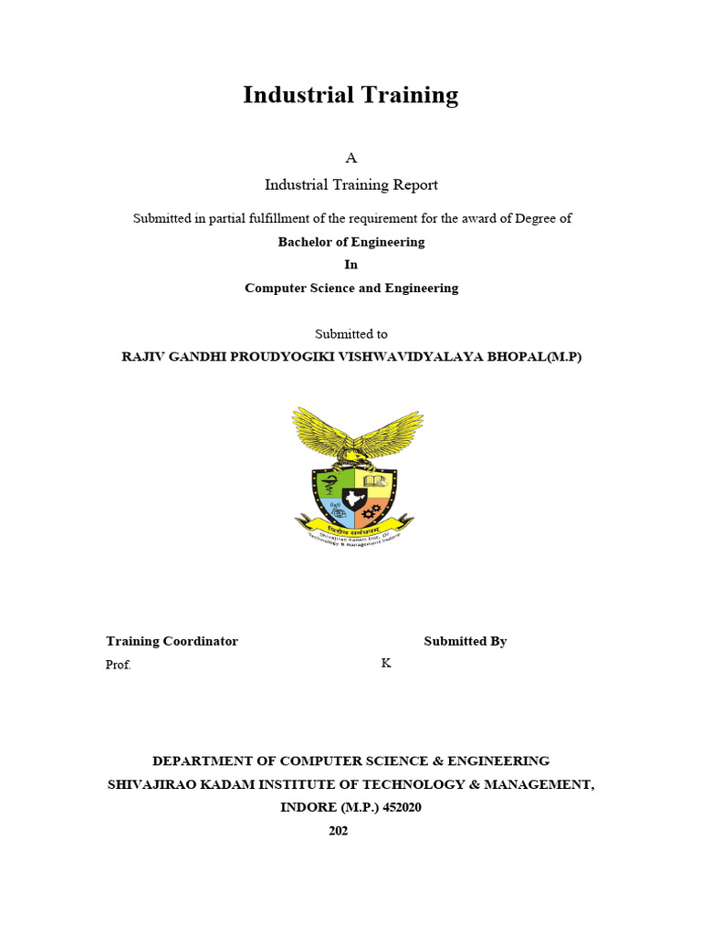 Industrial Training Report | PDF | Java (Programming Language) | Java (Software Platform)