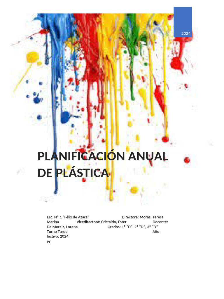 planificacion de plastica | PDF