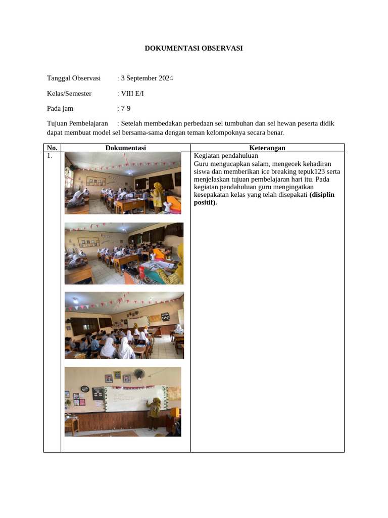 Dokumentasi Observasi | PDF
