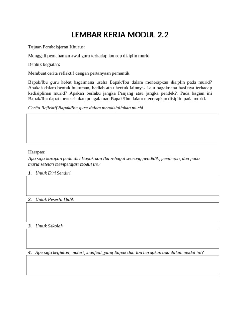 Lembar Kerja Modul 2.2 | PDF