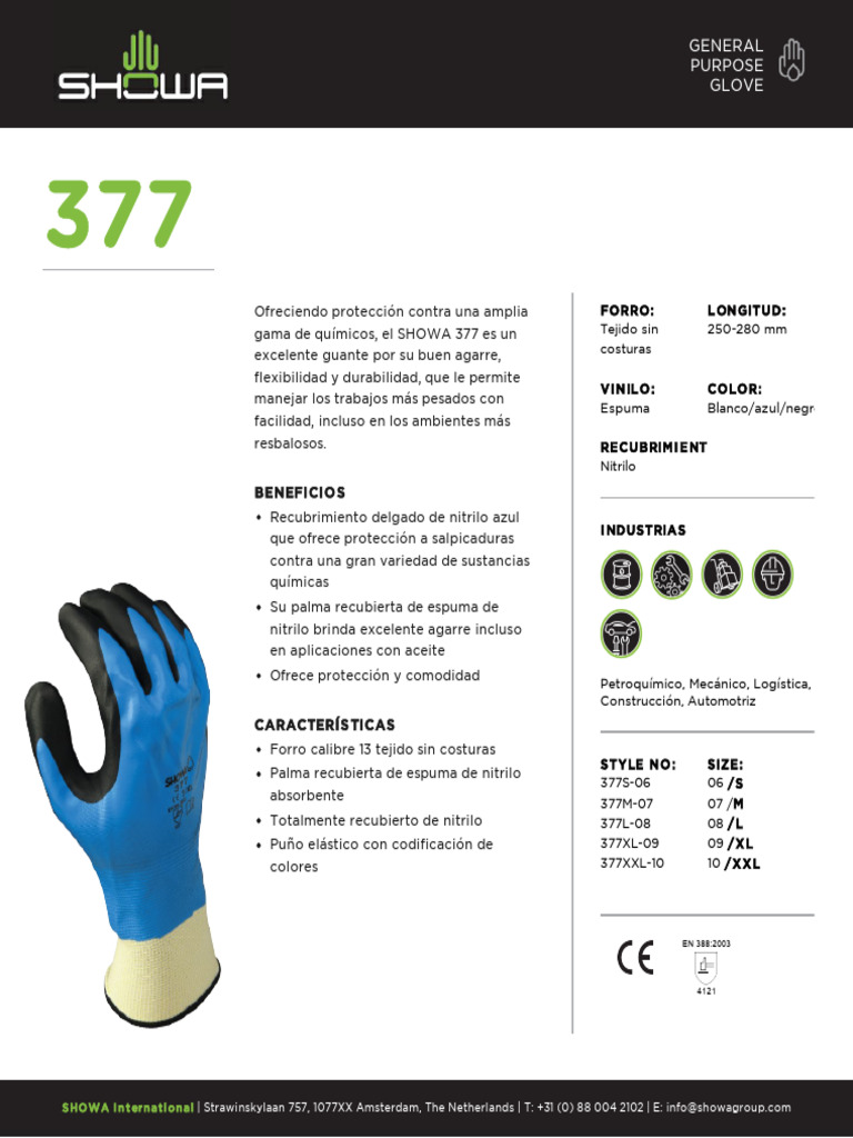 2.0 Ft-guante 377 Showa | PDF