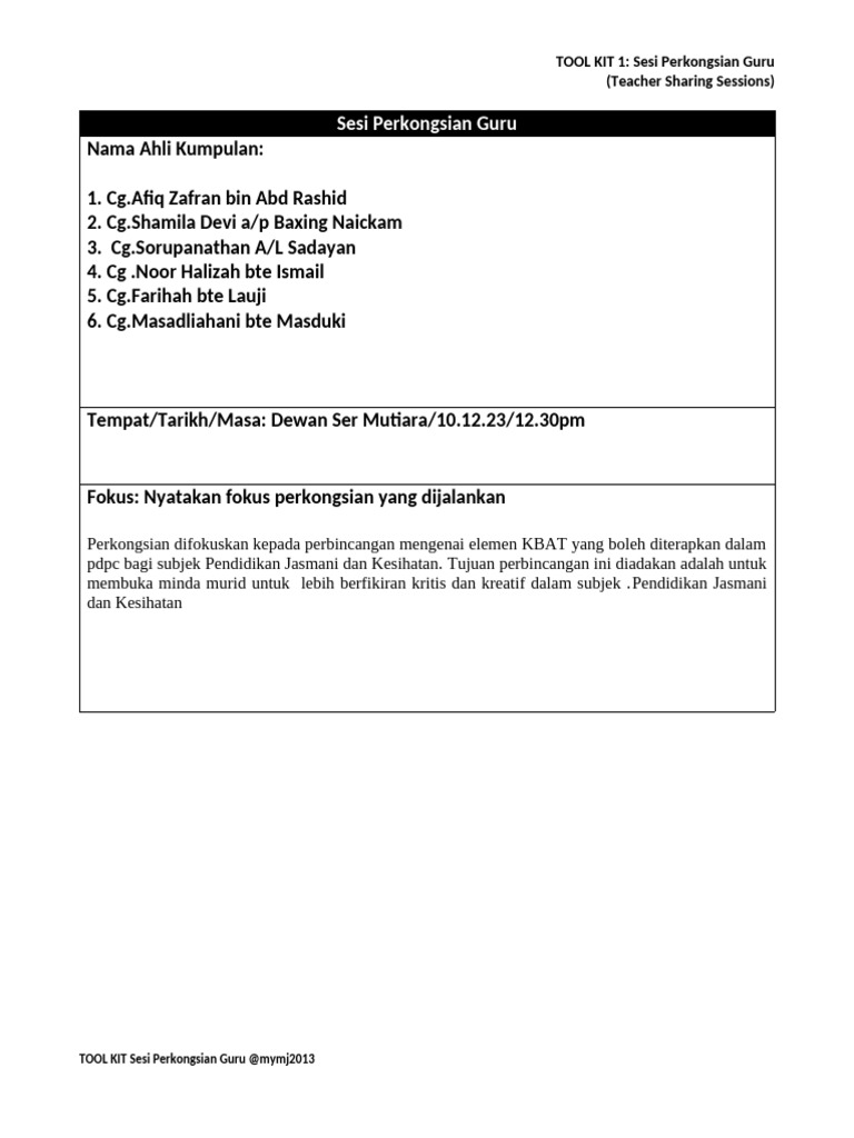 Plc-Panitia PJPK Sharing Session | PDF