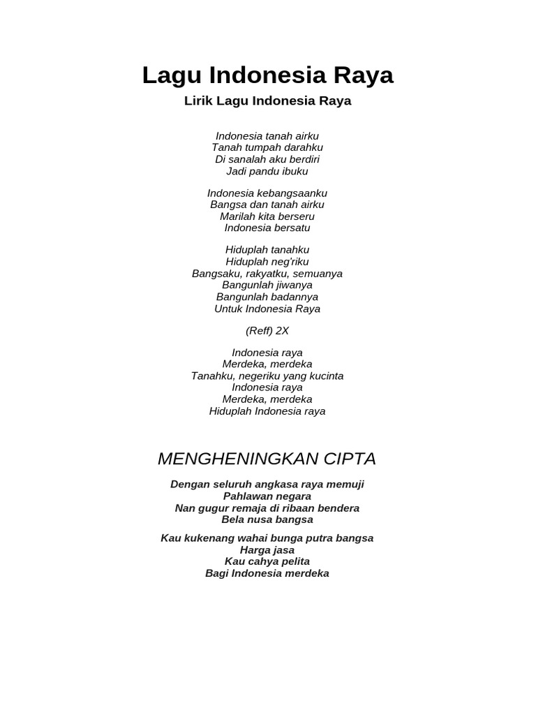 Lagu Indonesia Raya | PDF
