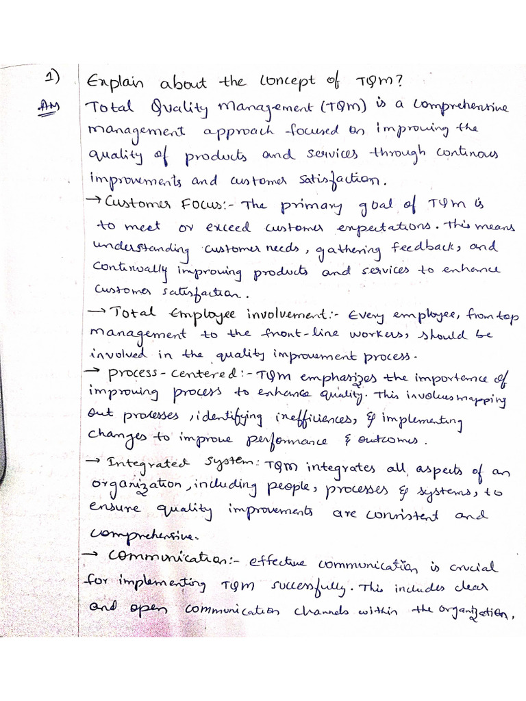 TQM Assignment 1 | PDF