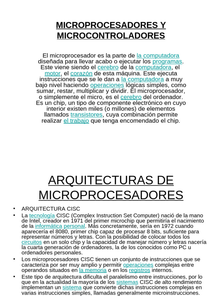 Microprocesadores y Microcontroladores | PDF