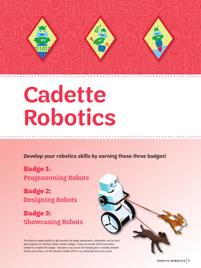 Cadette Robotics Badge Requirements Booklet Digital Item 64176 Version ... Cadette Robotics Badge Requirements Booklet Digital Item 64176 Version ...