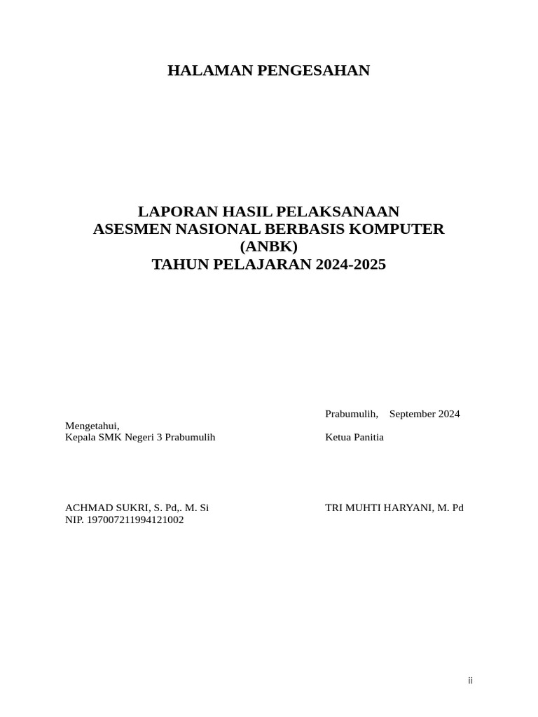 Laporan Anbk | PDF