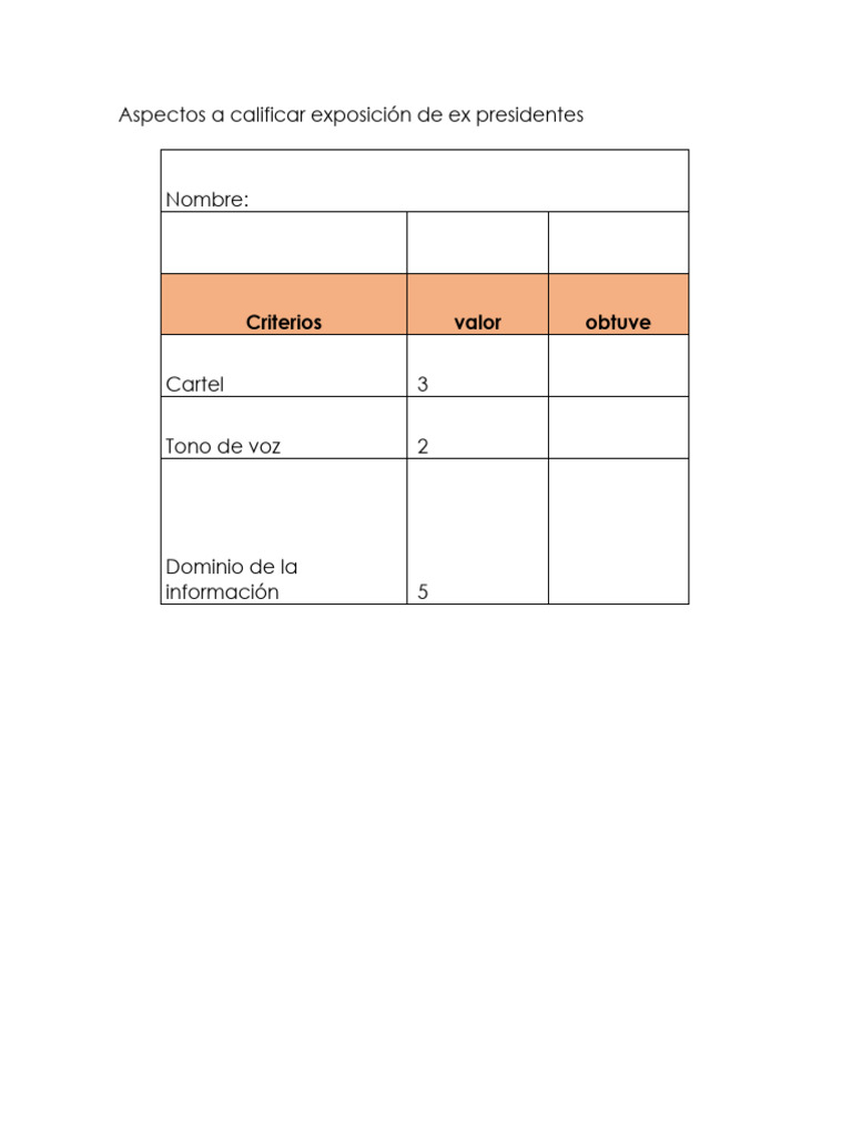 Aspectos a Calificar | PDF