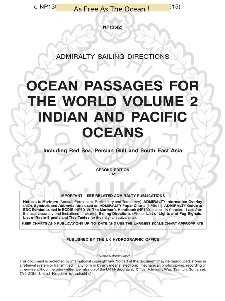 E NP 136 (2) Ocean Passages of The World Volume 2 Indian and Pacific ...