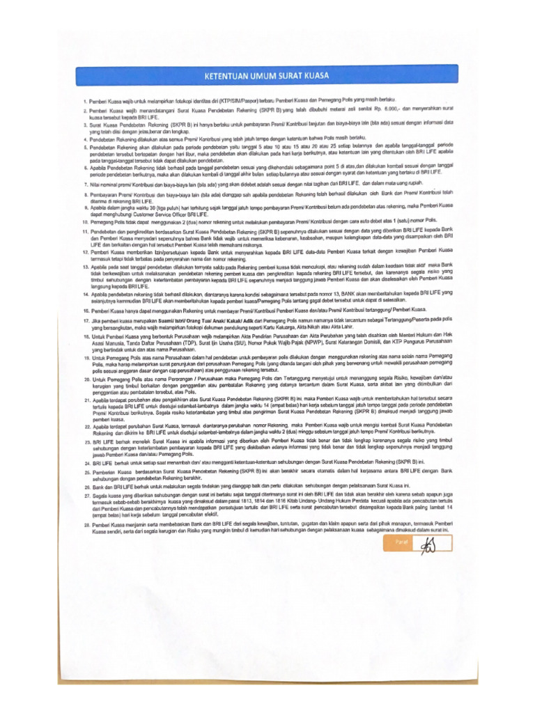 Ketentuan Umum Surat Kuasa | PDF