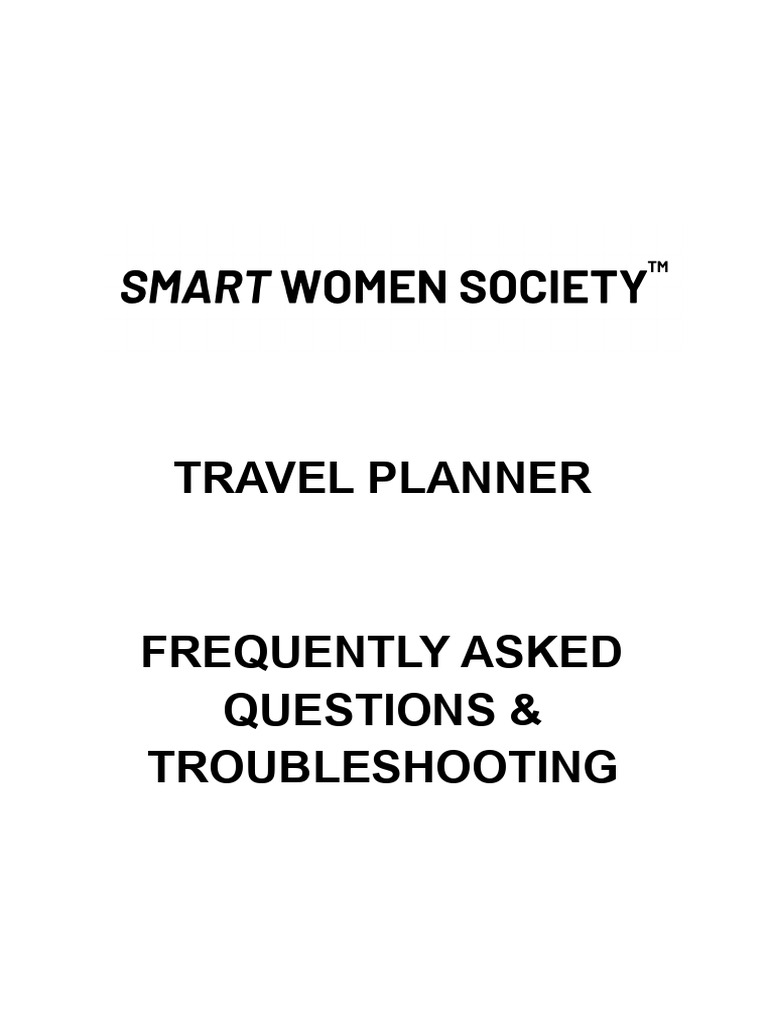 FAQs + TROUBLESHOOTING - SWS Travel Planner | PDF