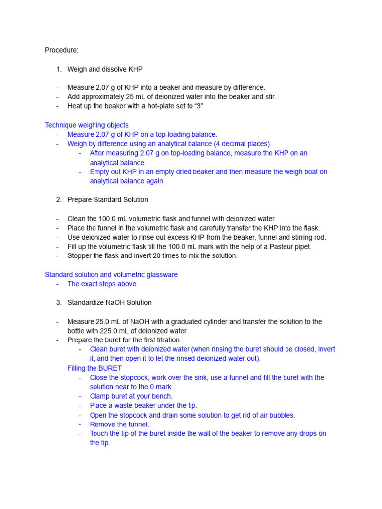 Chem Pre-Lab Titration | PDF