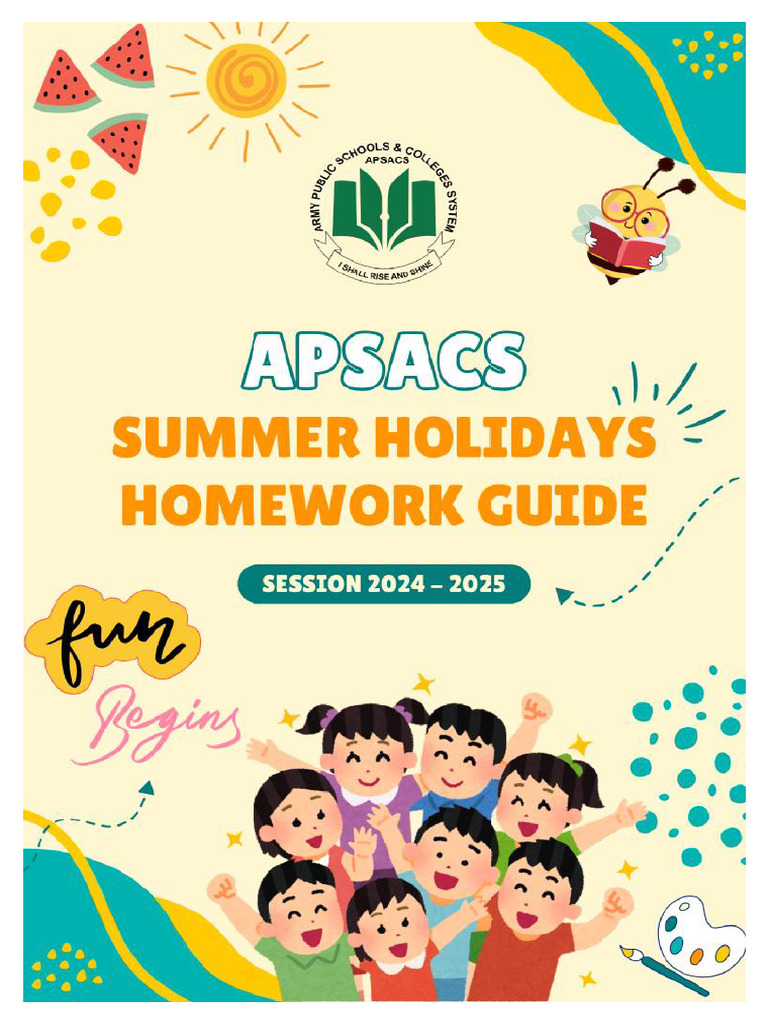 APSACS Holiday Homework Guide Session 2024 2025 - Warm Region | PDF