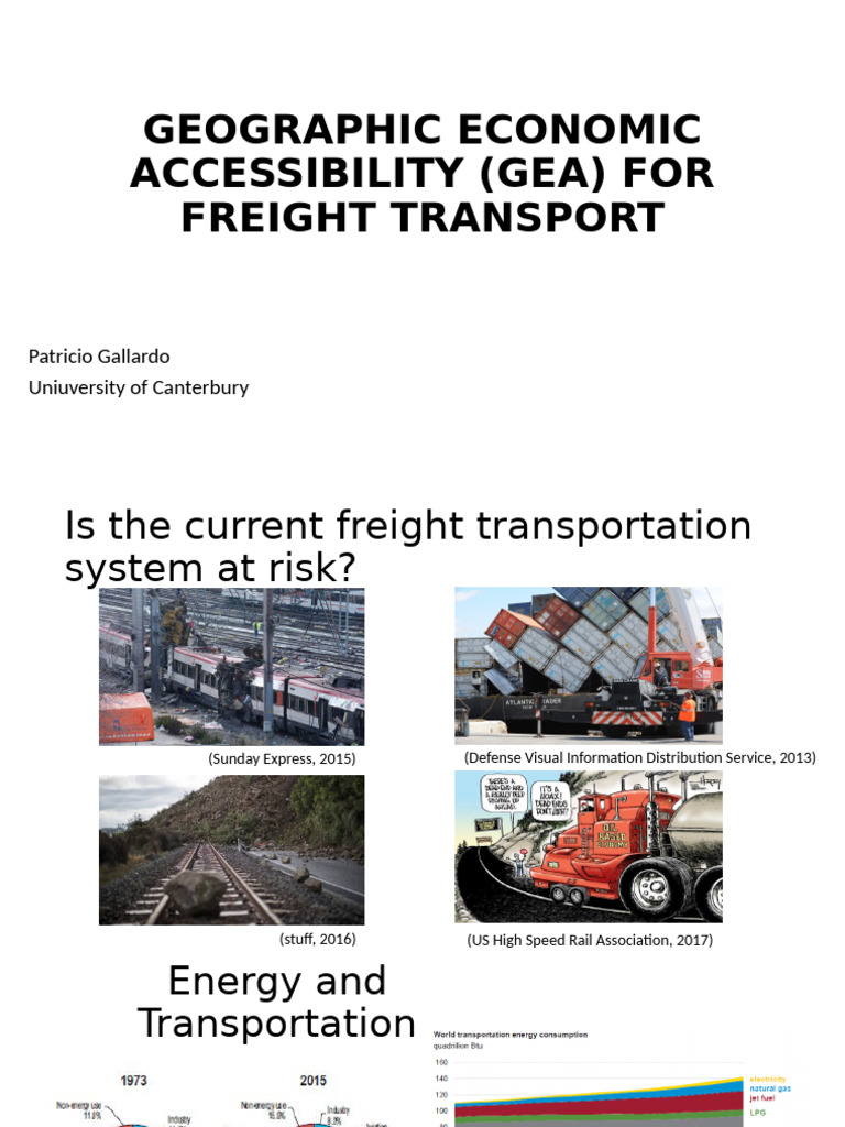 GEOGRAPHIC ECONOMIC ACCESSIBILITY (GEA) FOR FREIGHT | PDF