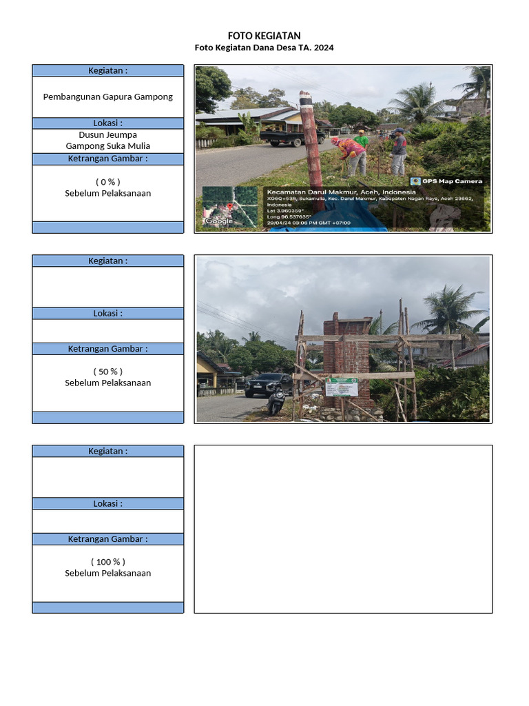 FOTO KEGIATAN DANA DESA -TPK | PDF