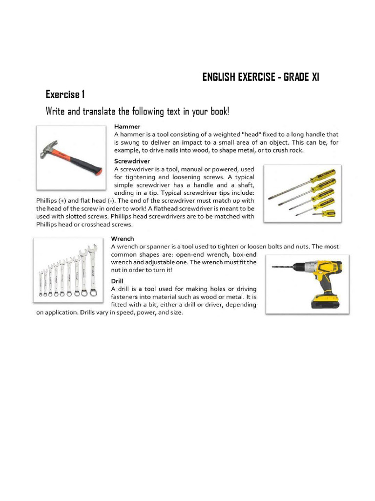English Exercise Grade Xi | PDF
