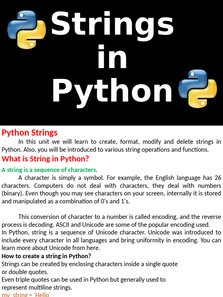 Strings in Python | PDF